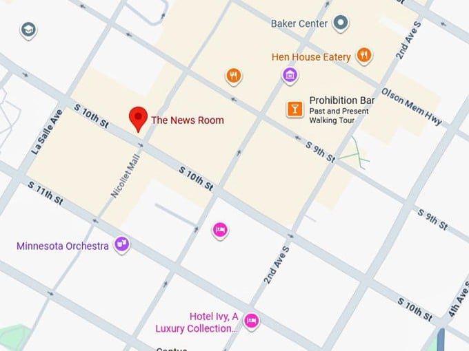16. the news room (minneapolis) map