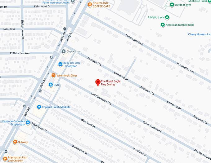 16. the royal eagle fine dining (harper woods) map