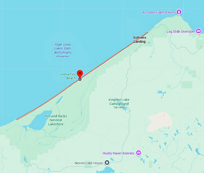 16. twelvemile beach (pictured rocks national lakeshore) map