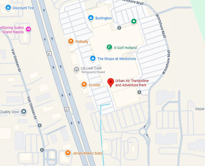 16. urban air trampoline and adventure park (holland) map