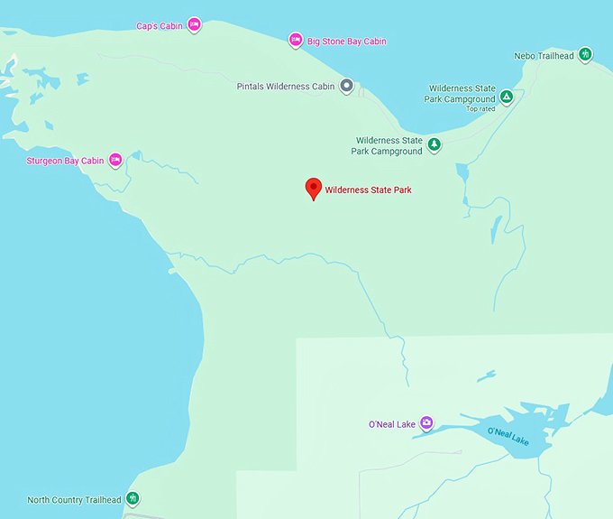 16. wilderness state park (carp lake) map