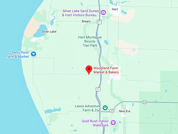16. woodland farm market & bakery map