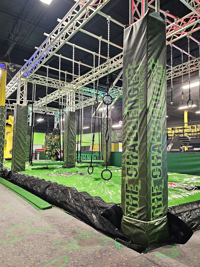 The Challenger Course tests even the most athletic visitors with its hanging obstacles and padded pillars. Courage required, dignity optional.