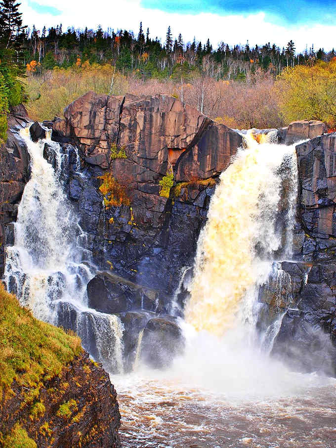 Up close with raw power: The thundering waters of High Falls create their own weather system, sending spray that refreshes hikers on warm summer days.