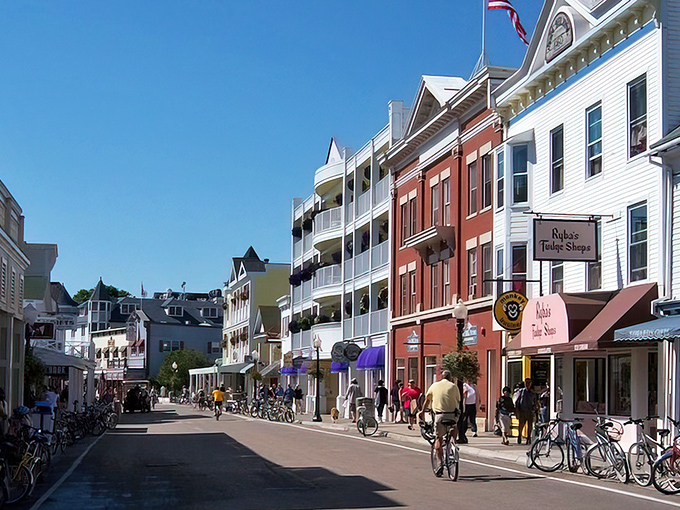 These colorful Victorian storefronts look cheerful enough during the day, but locals will tell you the buildings remember everything that's happened here since the 1800s.
