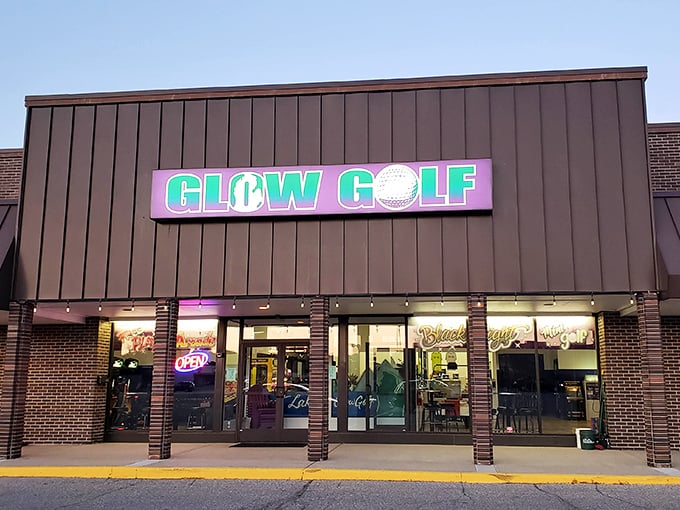 The unassuming storefront hides a fluorescent wonderland within, like finding Narnia in a strip mall.