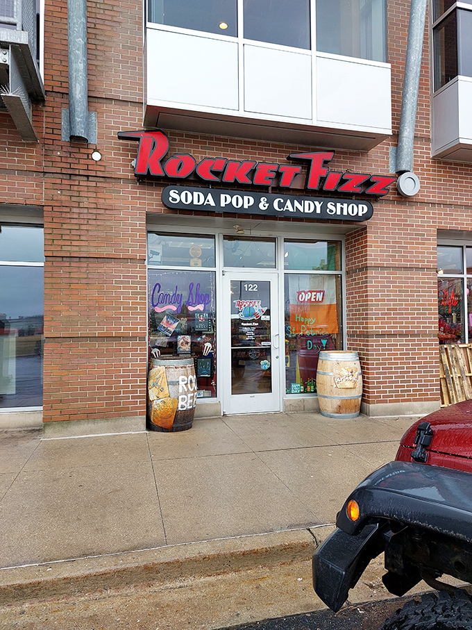 Standing proudly on brick-lined streets, Rocket Fizz's entrance feels like the gateway to Willy Wonka's factory &ndash; minus the questionable child safety standards.