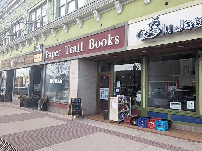 The charming storefront with its distinctive green trim stands as a defiant monument to the printed word in our digital age.