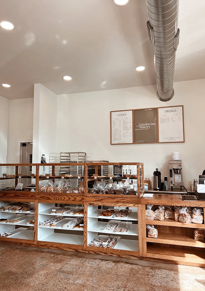 Simple, clean, and focused on what matters &ndash; the display cases at Lindstr&ouml;m Bakery showcase generations of baking expertise without unnecessary frills.