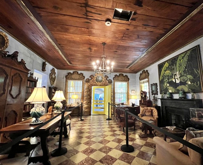 Step inside and time rewinds &ndash; rich wooden ceilings, checkerboard floors, and antiques that whisper stories of glamorous dinner parties past.