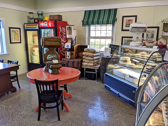 Step inside where vintage Coca-Cola coolers meet modern bakery cases, creating a time-traveling experience that somehow makes donuts taste even better than usual.