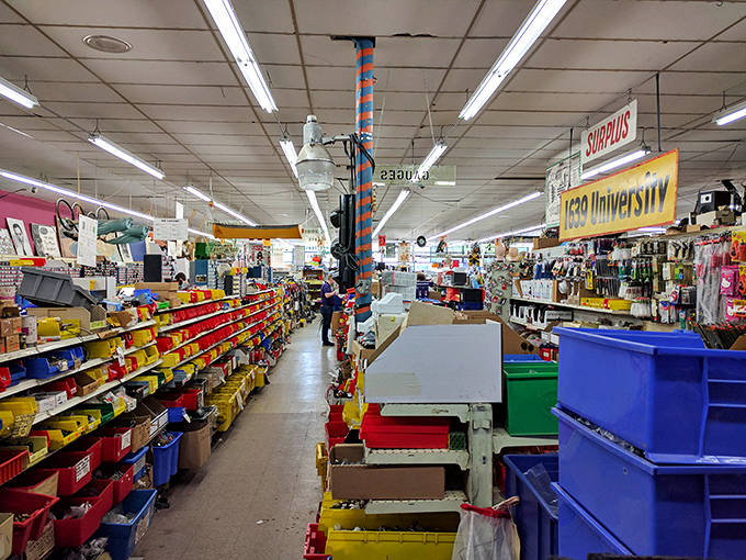 Step inside and prepare for sensory overload &ndash; aisles packed with treasures and trinkets await the curious shopper in this surplus wonderland.