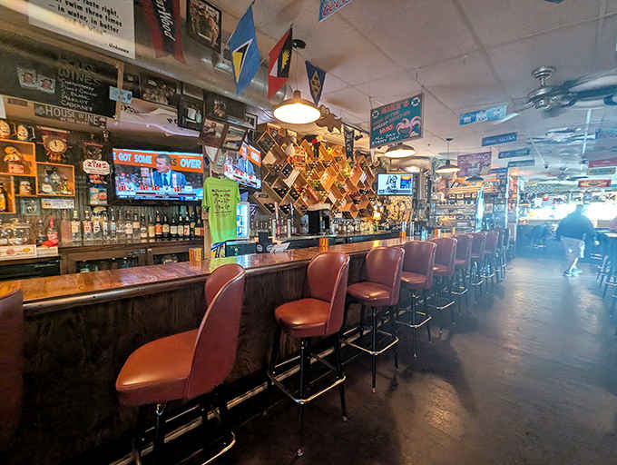 The bar at Mike's isn't just a place to drink&mdash;it's a museum of maritime memories where every stool tells a story.