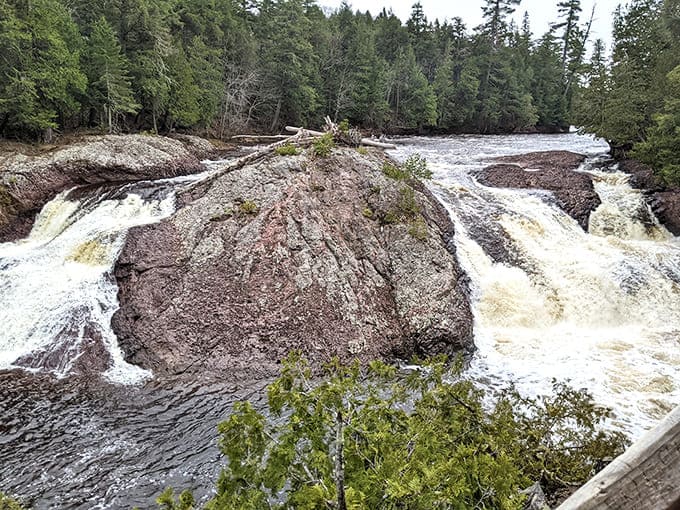 Mother Nature showing off her power moves! The falls create a hypnotic dance of water over ancient rock that's been performing for thousands of years.