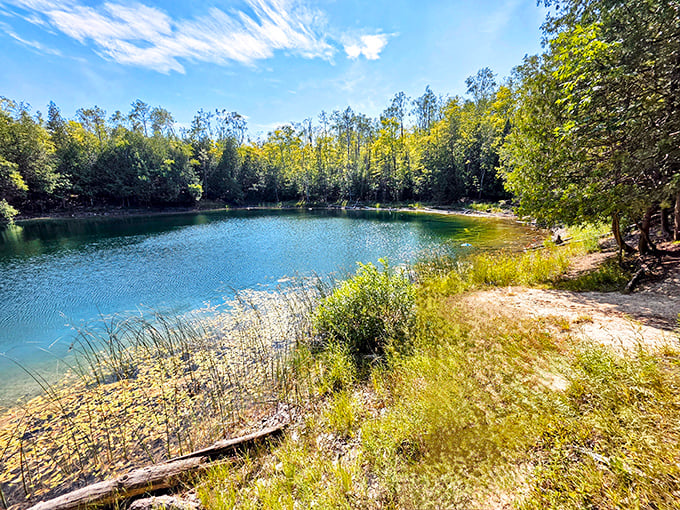 Sinkhole: A perfect circle carved by geological forces, this sinkhole looks like Mother Nature's attempt at creating her own amphitheater.