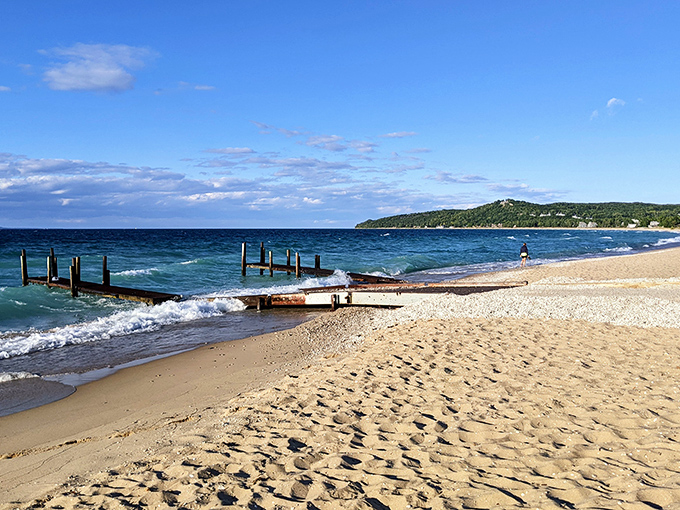 Nature's perfect gradient: shallow turquoise waters transition to deep blues, creating a beach experience that rivals any exotic destination.
