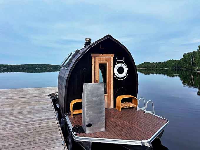 Architectural ingenuity meets Nordic tradition in this barrel-shaped haven, where relaxation floats literally and figuratively on Grand Marais waters.