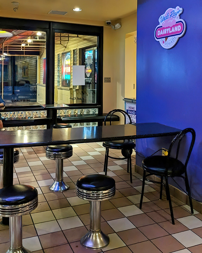 Classic diner-style seating inside creates the perfect backdrop for ice cream indulgence &ndash; these stools have witnessed countless brain freezes and sugar highs.