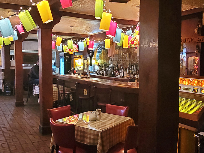 Step inside and you're transported to another era &ndash; colorful paper lanterns hang from wooden beams while checkered tablecloths invite you to settle in for a proper feast.