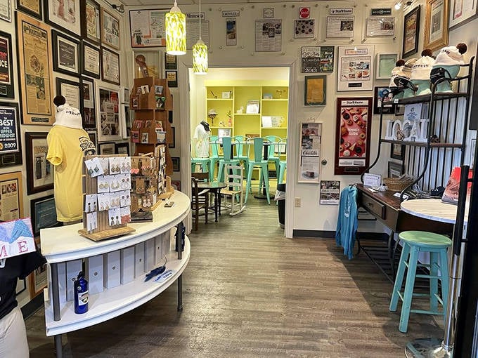 Step inside to a wall of fame that tells the story of cheesecake greatness, with awards and press clippings documenting years of dessert dominance.