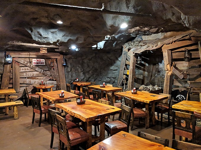 Dining in what feels like an actual mine shaft &ndash; where the only thing being excavated is your appetite.