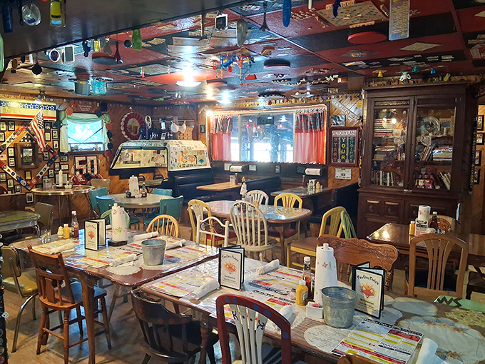 Step inside and enter BBQ wonderland, where every surface tells a story and every table promises a flavor adventure.