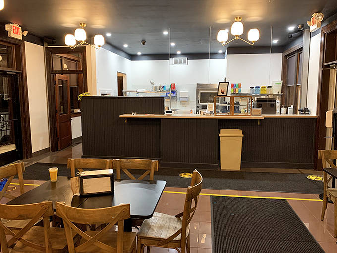 Simple wooden tables and minimalist decor keep the focus where it belongs: on the extraordinary pastries that have made Bunde's a Michigan legend.