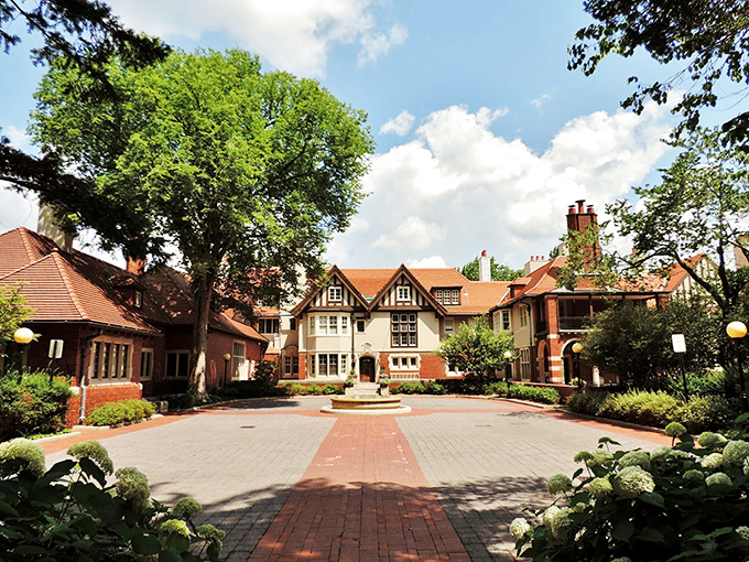 The main courtyard welcomes visitors with symmetrical perfection &ndash; where even the stones seem to have been placed with mathematical precision.