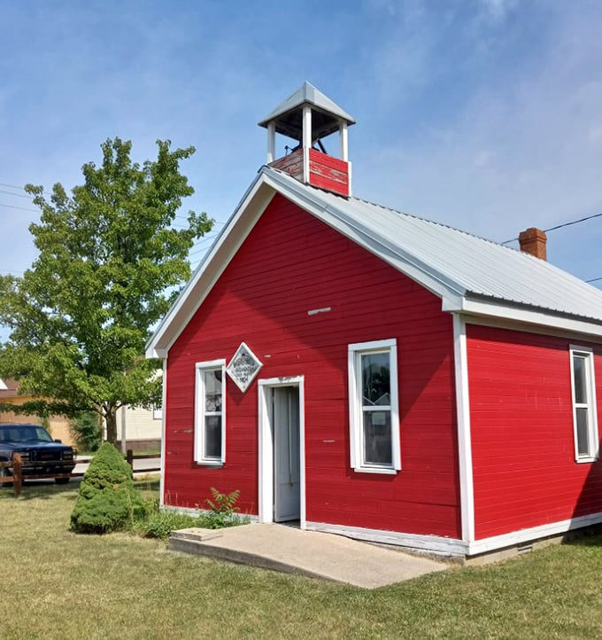 Step inside this bright red schoolhouse where generations of Michigan children once learned their ABCs by slate and chalk.