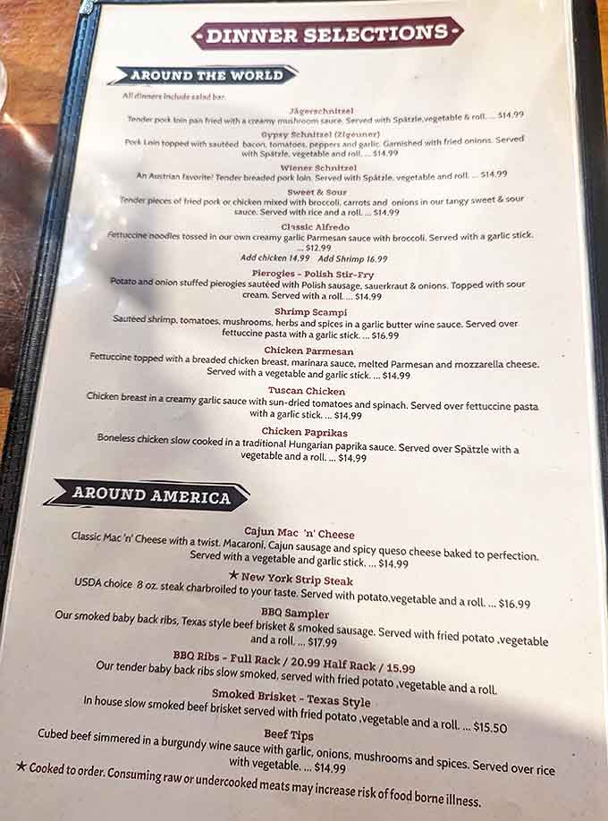 The menu reads like a passport to flavor town, with "Around the World" offerings that'll make your taste buds feel like frequent flyers.
