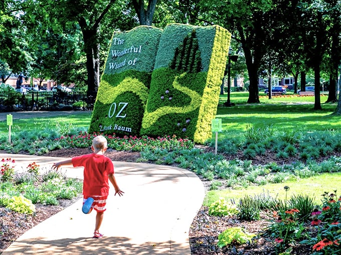 A young explorer follows the famous path, perhaps wondering if the Emerald City awaits around the next bend.