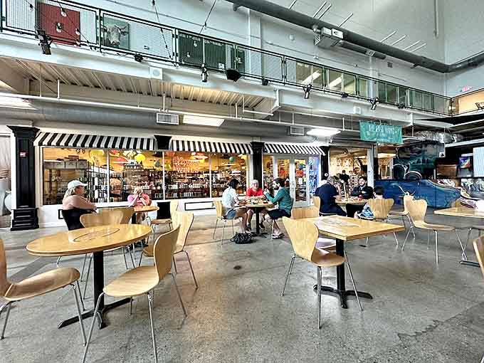 More than just shopping &ndash; the market's communal eating area transforms strangers into friends, united by the universal language of good food.