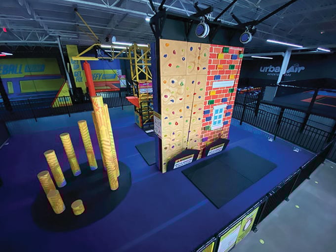Multi-colored climbing challenges await brave adventurers, with walls designed for everyone from timid first-timers to spider-monkey wannabes.