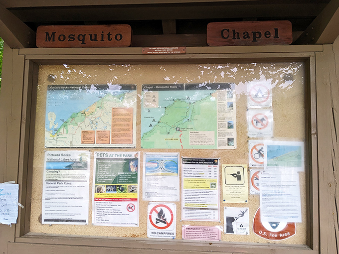 The information board at Mosquito Chapel might be the only place where "mosquito" sounds inviting rather than terrifying.