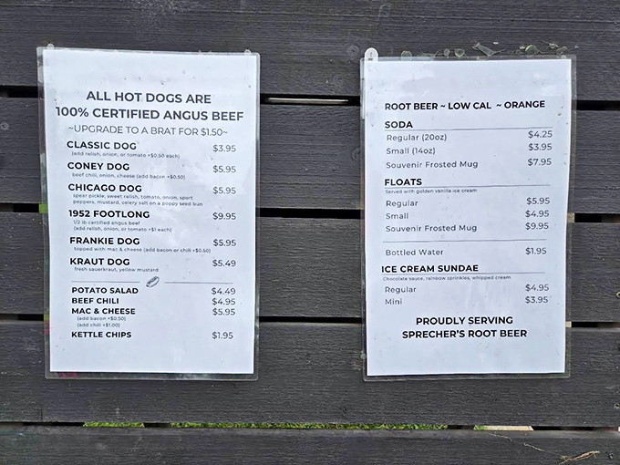 The menu board tells a simple but mouthwatering story &ndash; Angus beef hot dogs dressed to impress and root beer that demands to be floated.
