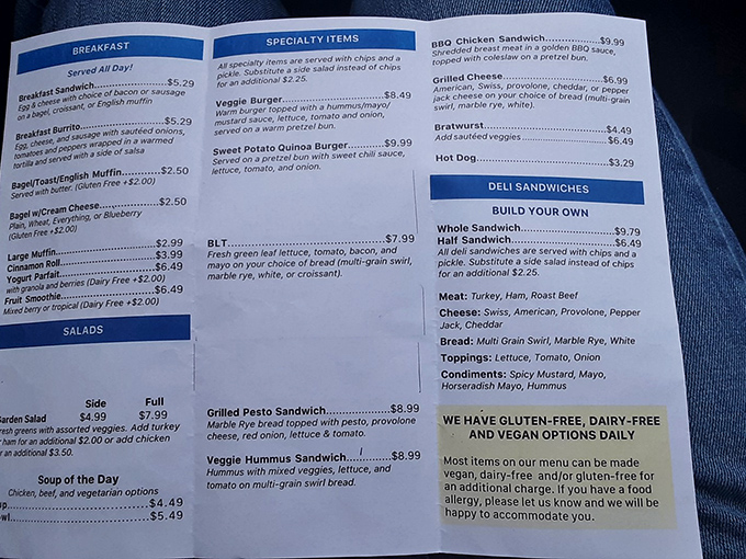 A menu that serves breakfast all day because someone finally understood that eggs don't watch clocks, and neither should you.