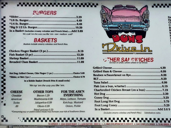 The menu at Don's reads like a greatest hits album of American diner classics, from burgers to shakes.