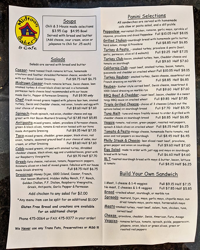 The menu showcases an impressive array of sandwiches, salads, and soups &ndash; each crafted with the same care as their famous desserts.