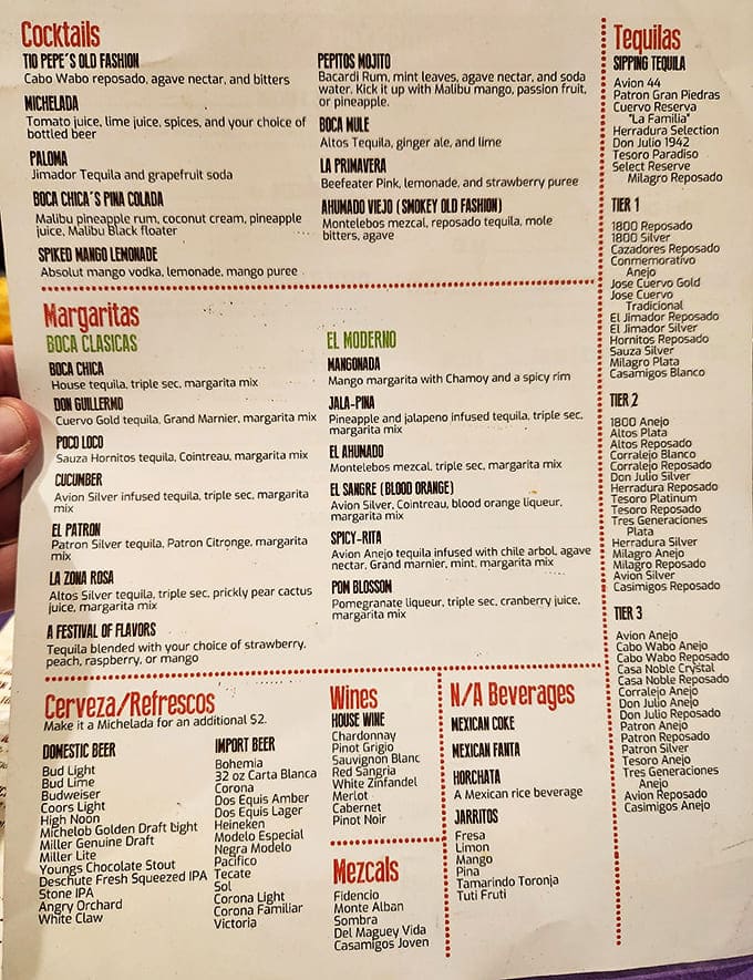 The drink menu tempts with handcrafted margaritas and an impressive selection of tequilas&mdash;liquid courage before deciding between enchiladas and fajitas.