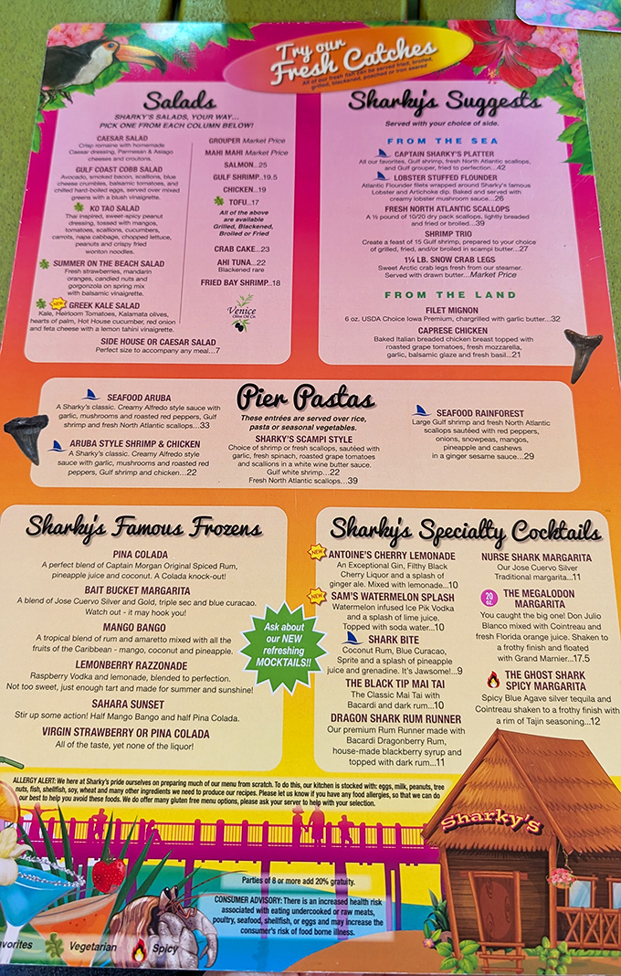 Menu magic: Colorful offerings that read like a love letter to the ocean, with cocktails that deserve their own Instagram account.