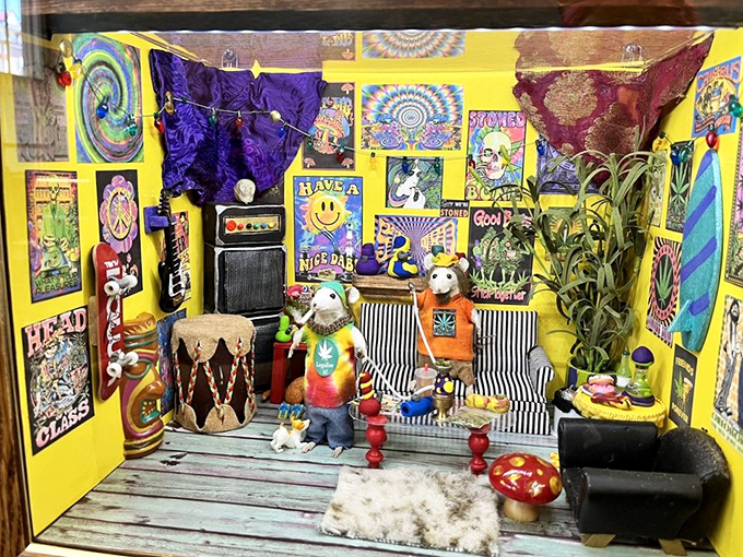 This psychedelic rodent hangout looks like what happens when mice discover tie-dye and decide to start a commune.