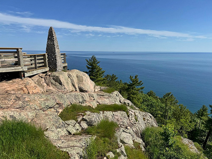 This stone cairn stands sentinel at the summit, a human-made exclamation point to Mother Nature's most impressive paragraph.