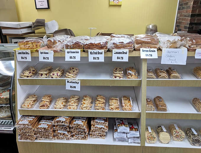 Shelves lined with artisanal breads and packaged pastries &ndash; carb heaven for those who know that life's too short for gluten-free nonsense.