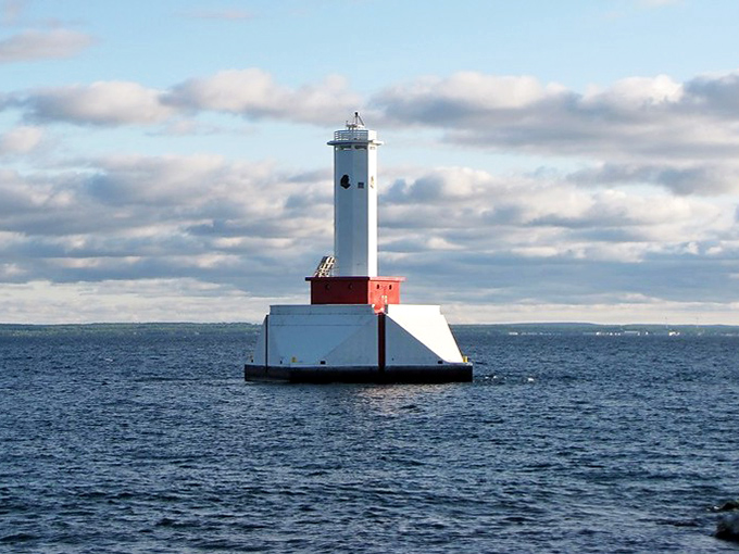 The modern Round Island Passage Light might lack its older sibling's romantic architecture, but makes up for it with "I mean business" efficiency.