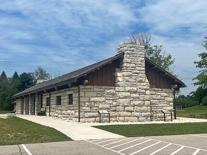 This isn't just any shelter &ndash; it's a limestone time machine built by the CCC, offering panoramic views that Instagram filters can't improve.