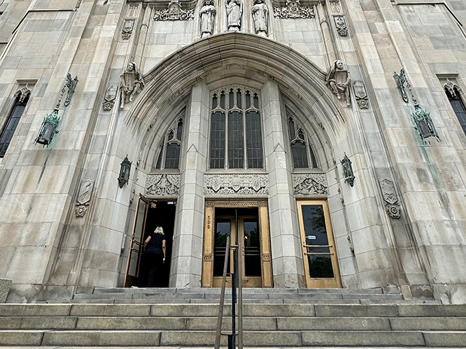 Step through these doors and prepare for a journey through time &ndash; the ornate entrance beckons visitors into a world of mystery and wonder.
