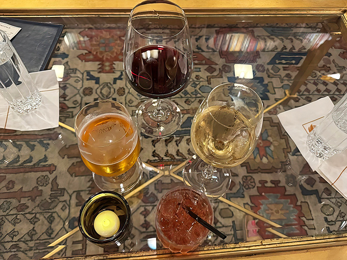 Wine, beer, and cocktails await at the marble bar, because great literature deserves equally great libations.