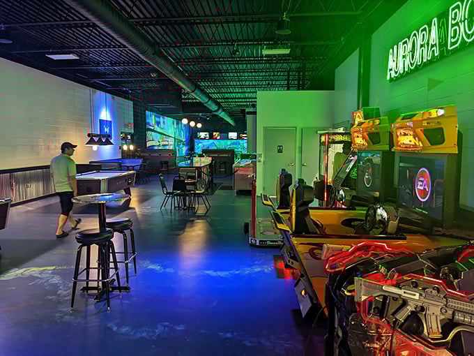 Arcade games and neon lights create an atmosphere where both kids and adults can unleash their inner gaming champion.