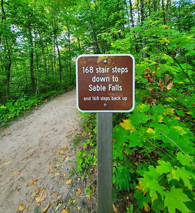 "168 steps down and 168 steps back up"&mdash;nature's way of saying the best views require a little effort.