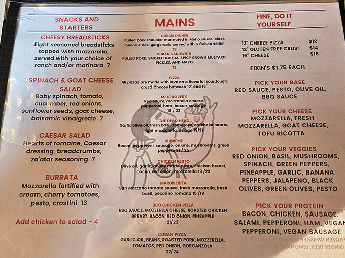 The menu board tempts with creative combinations alongside classics &ndash; each pizza a testament to Big O's commitment to flavor innovation.